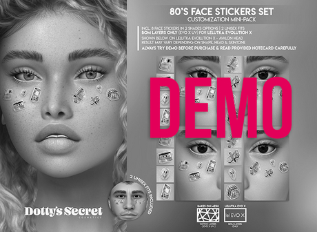 Second Life Marketplace - Dotty's Secret - 80's Face Stickers Set ...